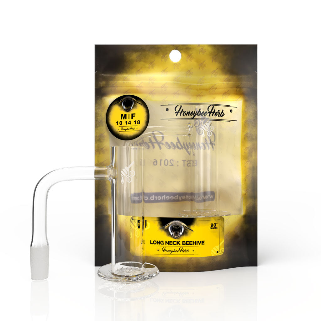 Honeybee Herb Yellow Line Long Neck Beehive Quartz Banger – Planet Nugg