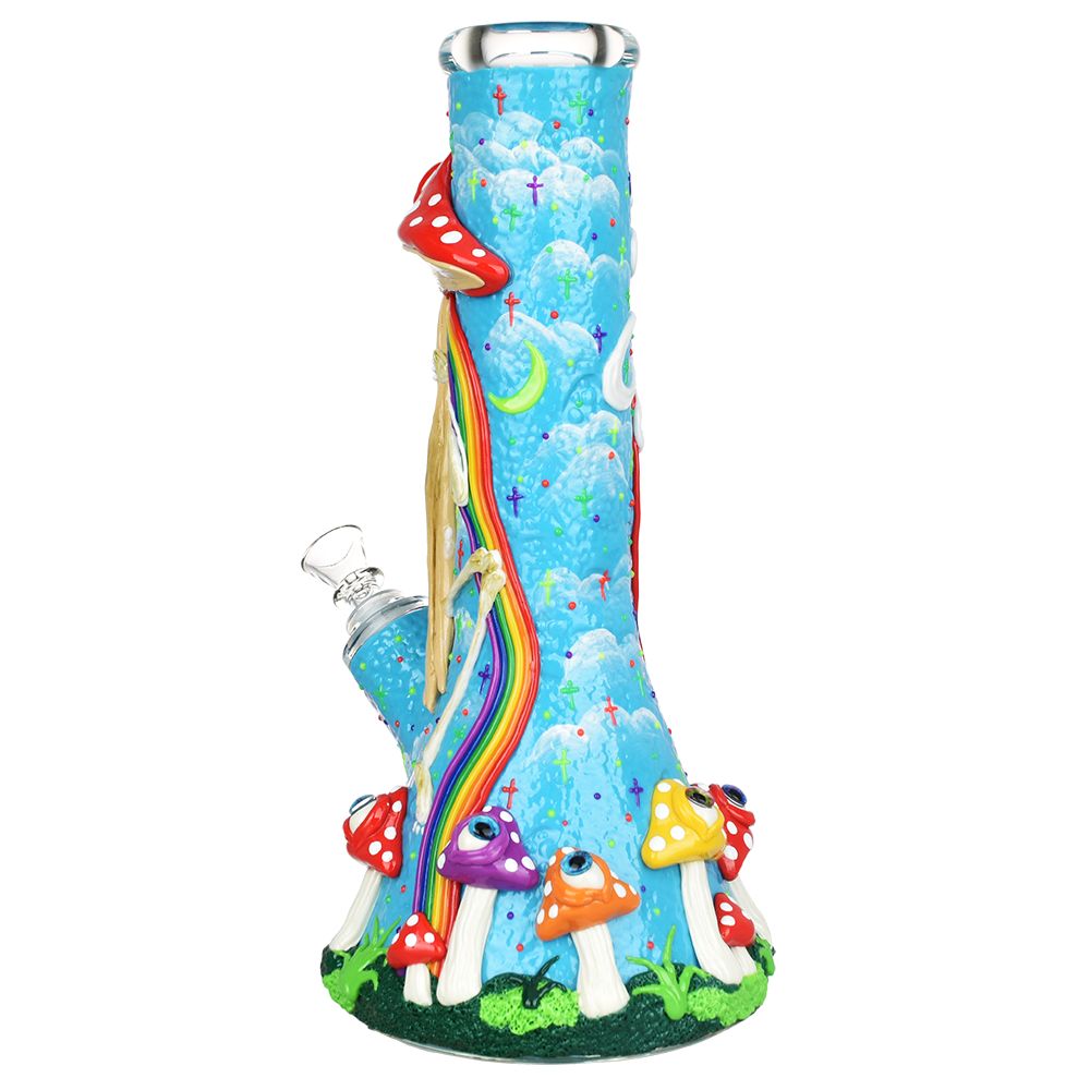 Skeleton Under The Rainbow Glow 12.5" Beaker Bong – Planet Nugg